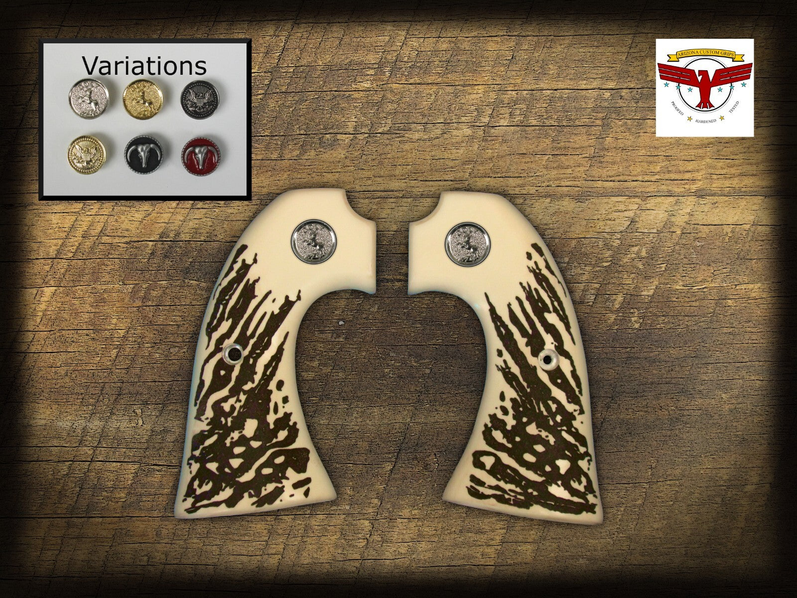 UBERTI BISLEY GRIPS ~ MAGNA-TUSK™ WHITE STAG ~ CATTLEMAN, CIMARRON, TA ...